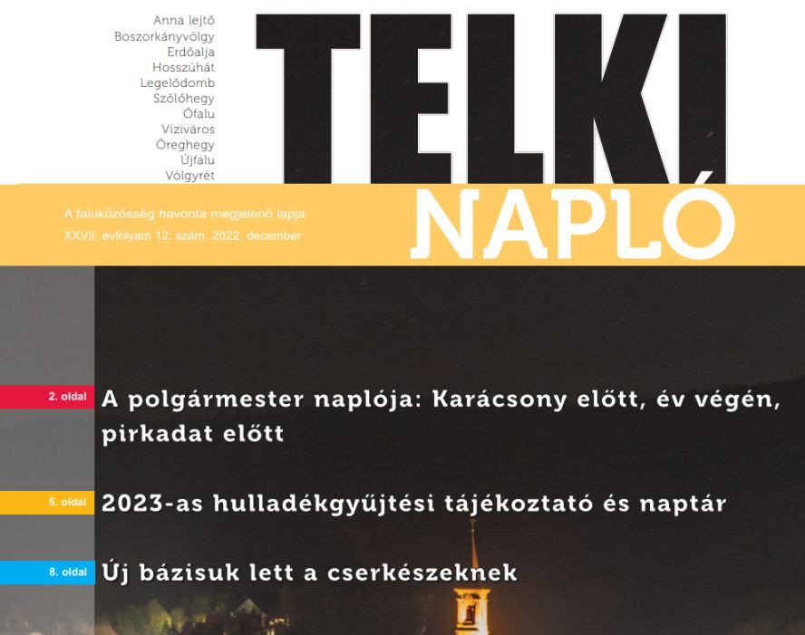Lapozza át a decemberi Telki Naplót!