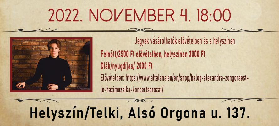 Házimuzsika Balog Alexandrával